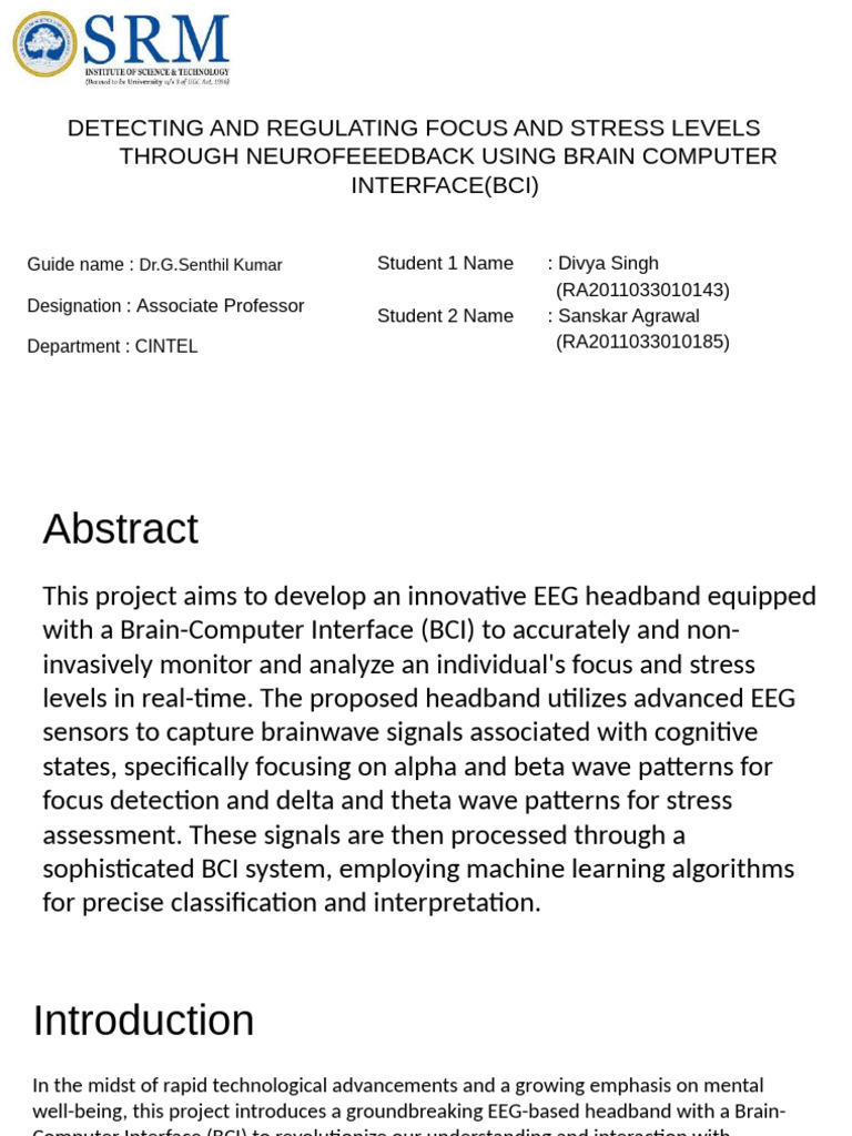 Major - PROJECT PPT 0th Review | PDF | Electroencephalography | Neural Oscillation