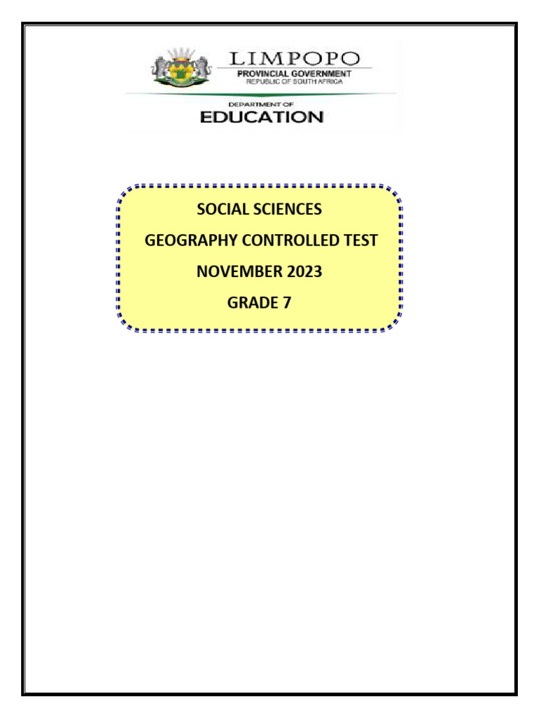 Grade 7 Geography Term 4 Exam 2023 | PDF | Renewable Resources ...