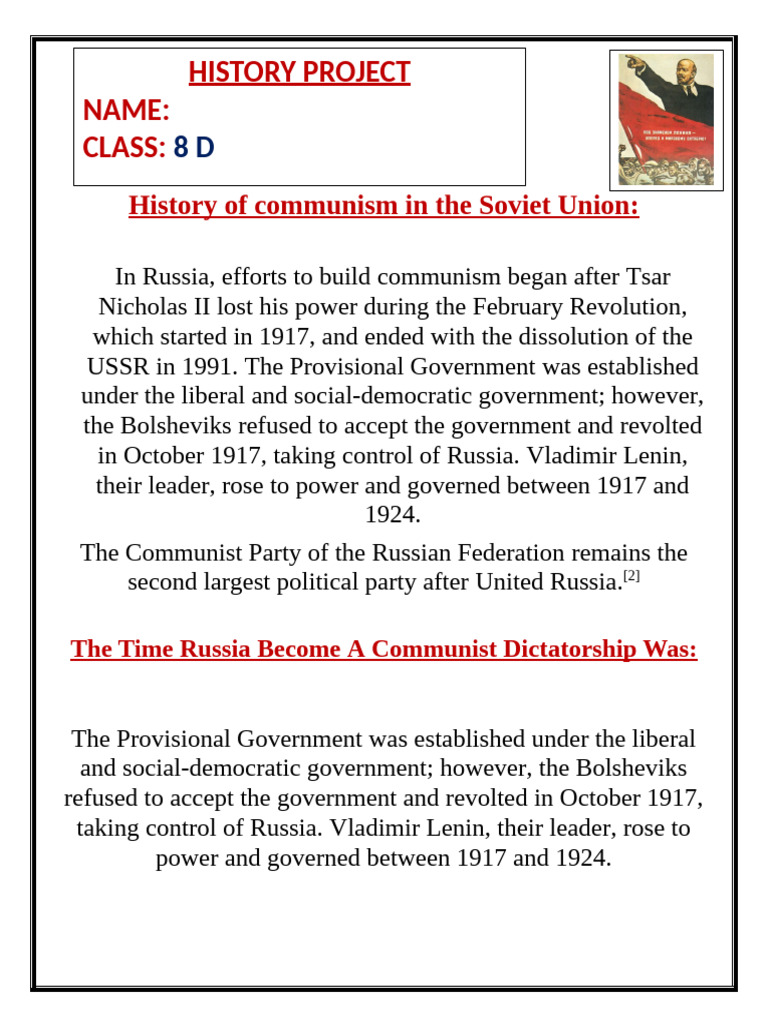 History of Communism in The Soviet Union | PDF | Communism | Soviet Union