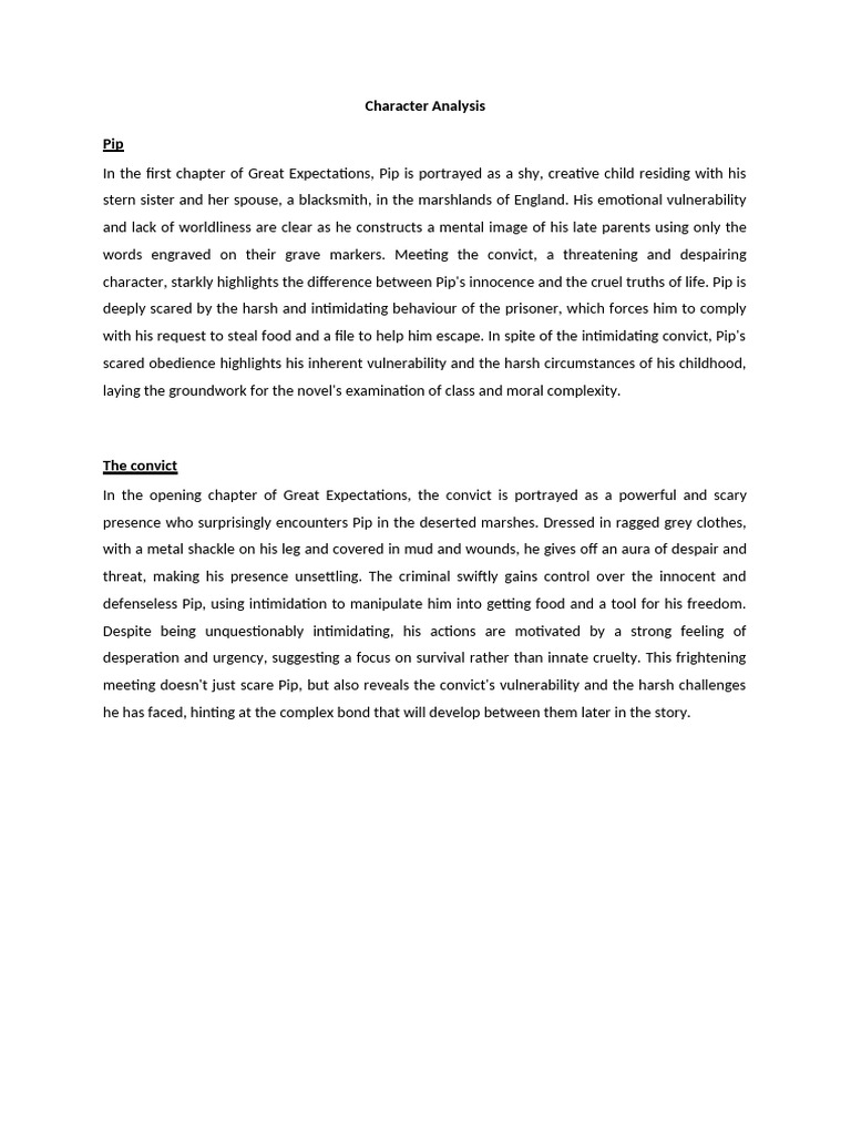 Character Analysis Great Expectations | PDF | Religion & Spirituality ...