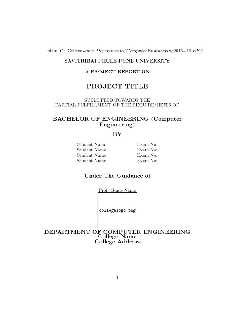 Be Project Report Format Term II Latex File | PDF | Risk | Software
