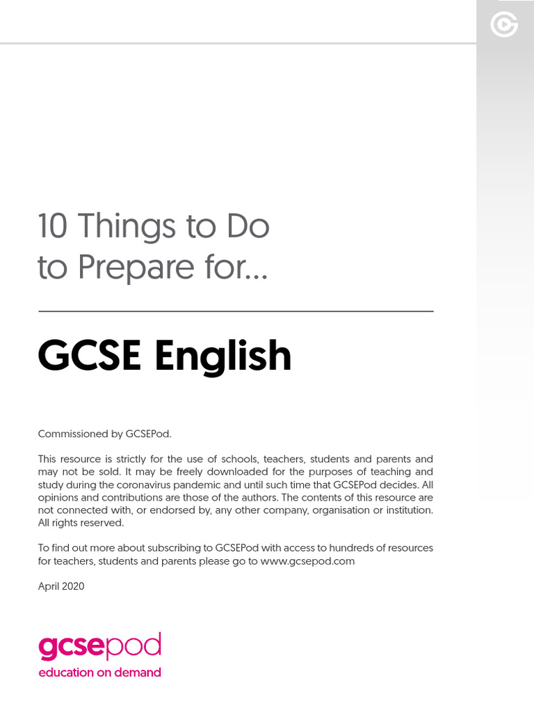 10 Things To Do To Prepare For GCSE English | PDF | Human Communication