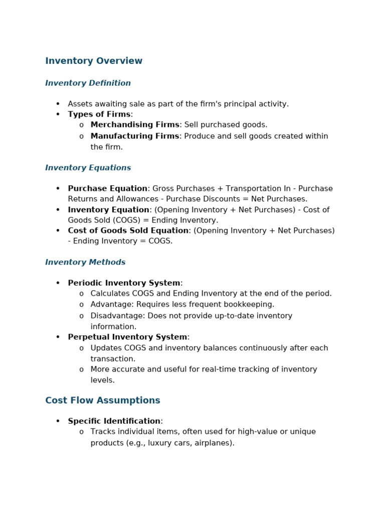 Class 6 Inventory + Class 7 | PDF | Cost Of Goods Sold | Inventory