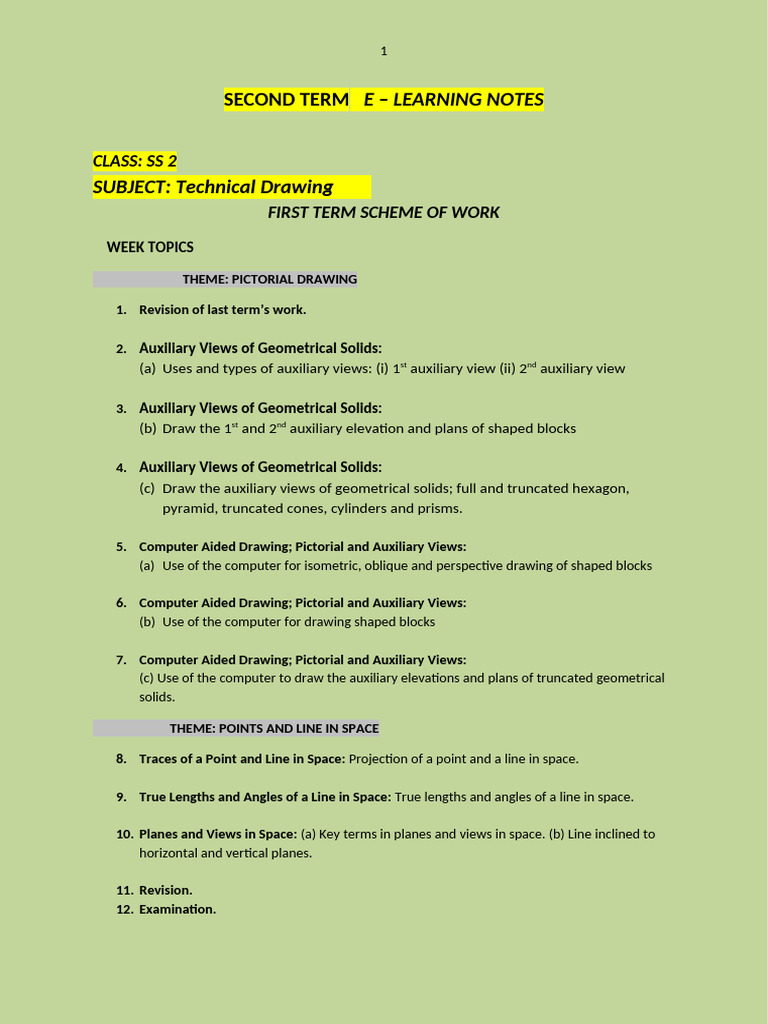 SS2 Technical Drawing: 2nd Term Overview | PDF | Ellipse | Classical ...