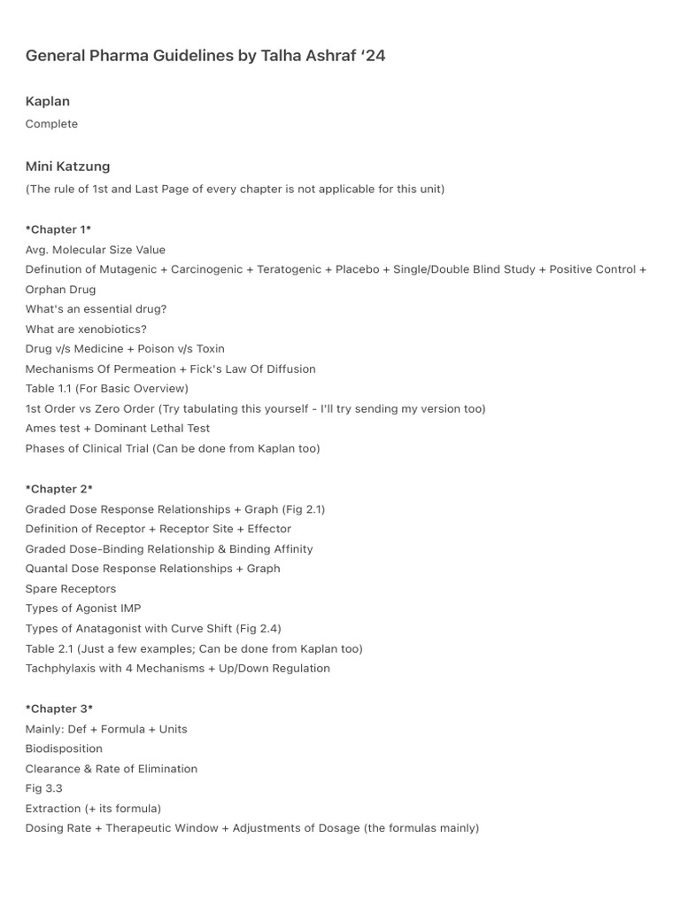 General Pharma Guidelines by Talha Ashraf 24 | PDF | Bioavailability ...