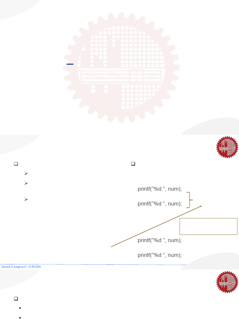PLAN 396 (Lecture 5 - Loop Statements in C) | PDF | Control Flow | Computer Science