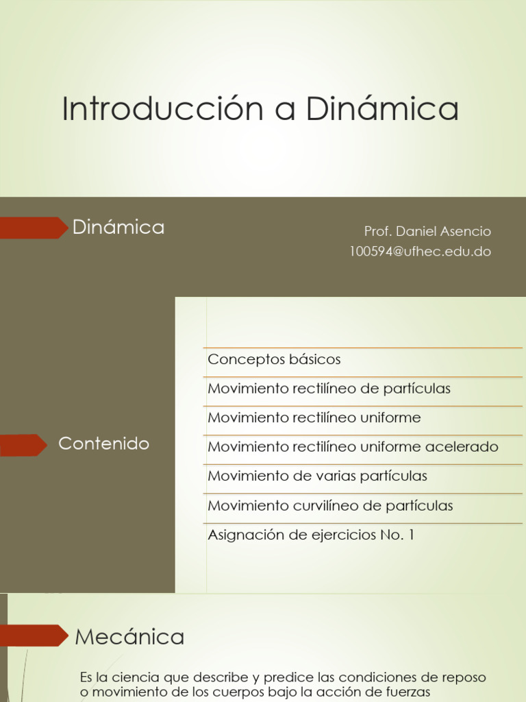 Tema 1 - Fundamentos de Dinamica | PDF | Mecanica clasica | Cinemática