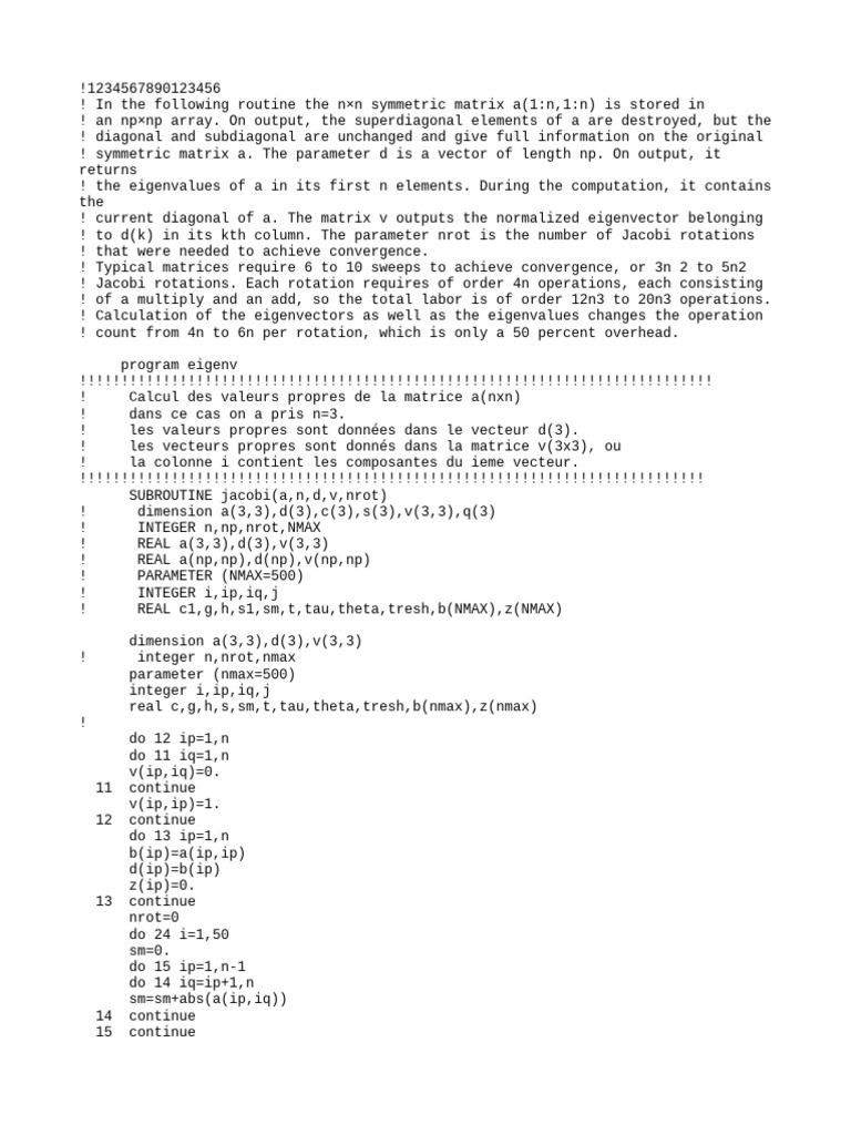 jacobi | PDF | Eigenvalues And Eigenvectors | Matrix (Mathematics)