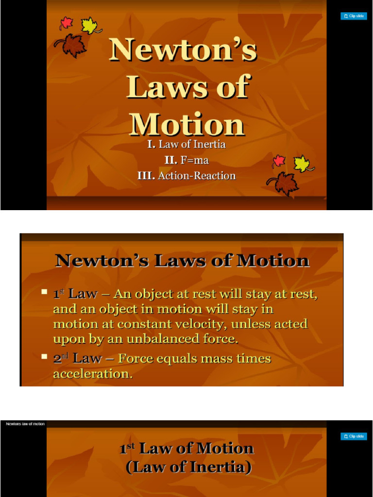 Newtons 3 Laws of Motion | PDF