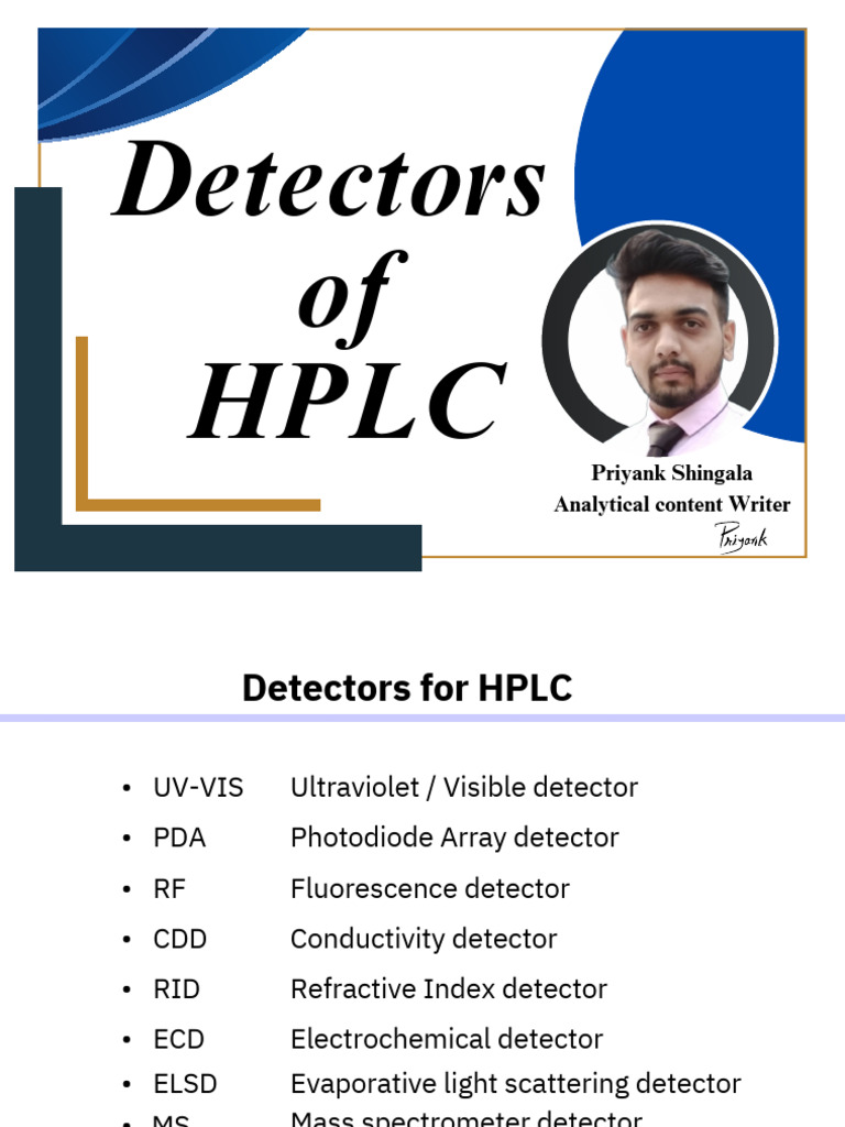 Types of HPLC Detectors Explained | PDF | Liquid Chromatography–Mass ...