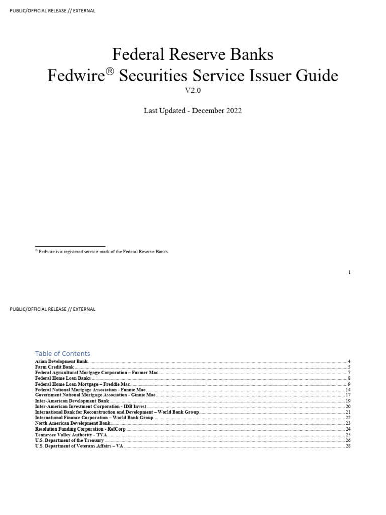 Fedwire Services Securities Guide | PDF | Mortgage Backed Security | Fannie Mae