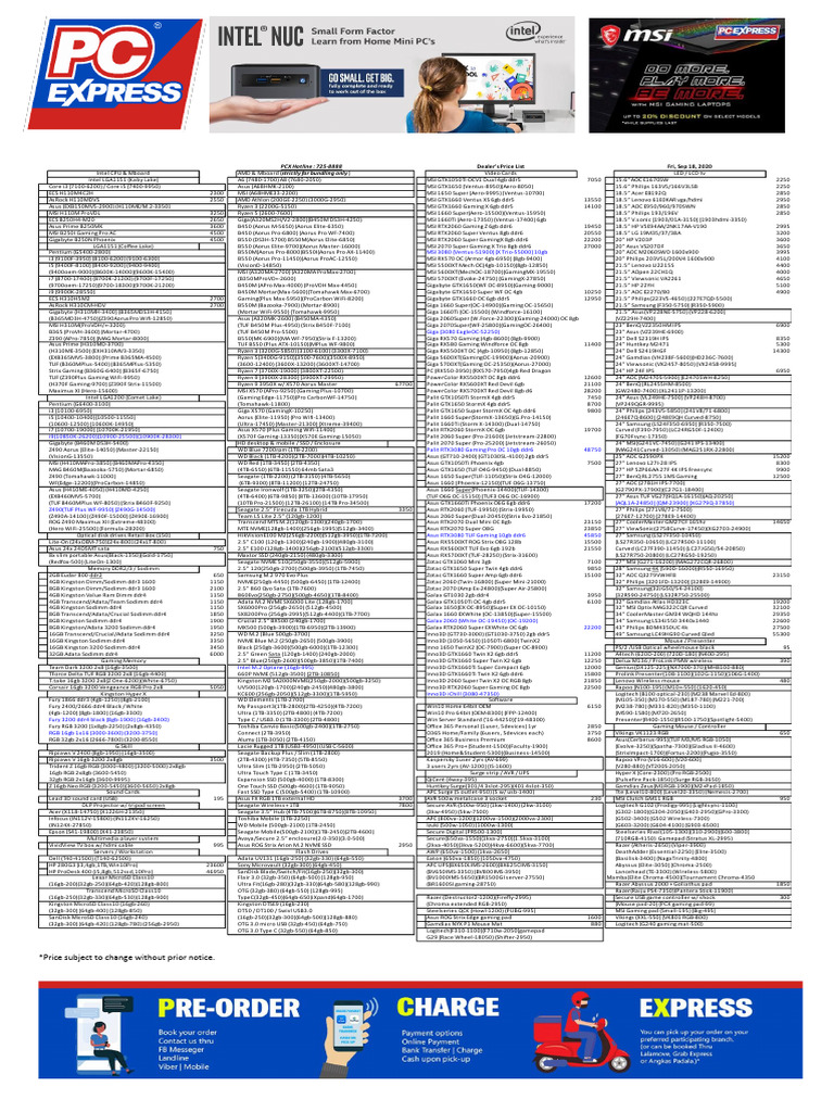 PC Express Dealers Pricelist Sept 18 2020 | PDF | Computing | Computer ...