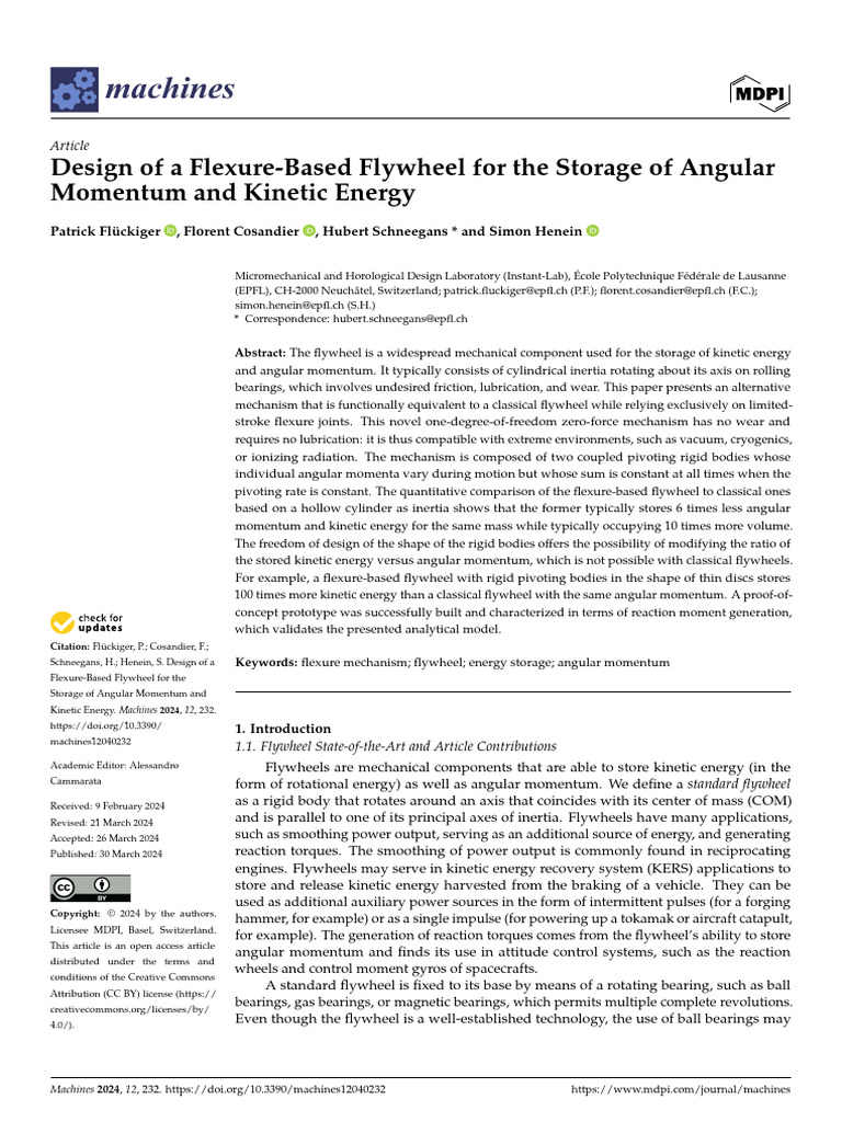 2024 - Design of A Flexure-Based Flywheel For The Storage of Angular ...