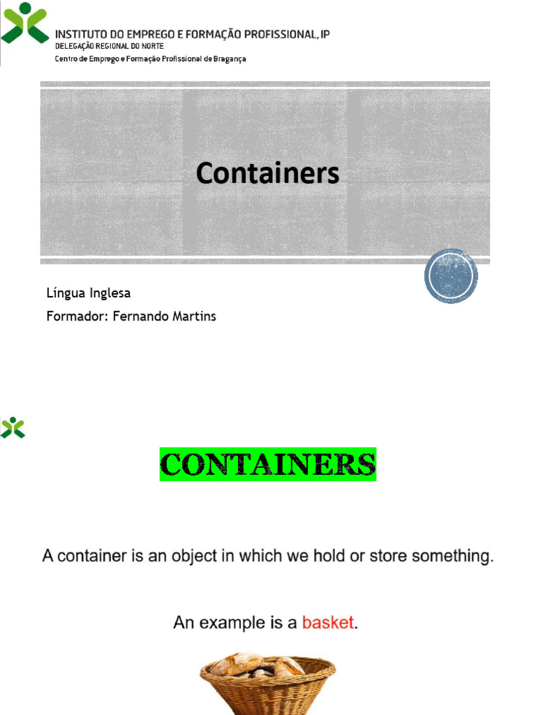 Common English Containers List | PDF