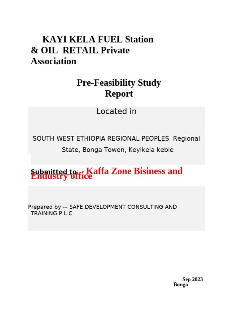 Keyikela Fuel Station Feasibilty Study Report | PDF | Petroleum ...