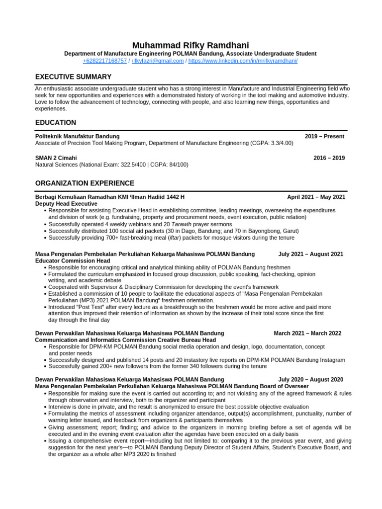 Template CV ATS | PDF
