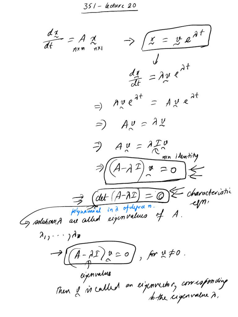 351 Lecture 20 Pdf Eigenvalues And Eigenvectors Physics 