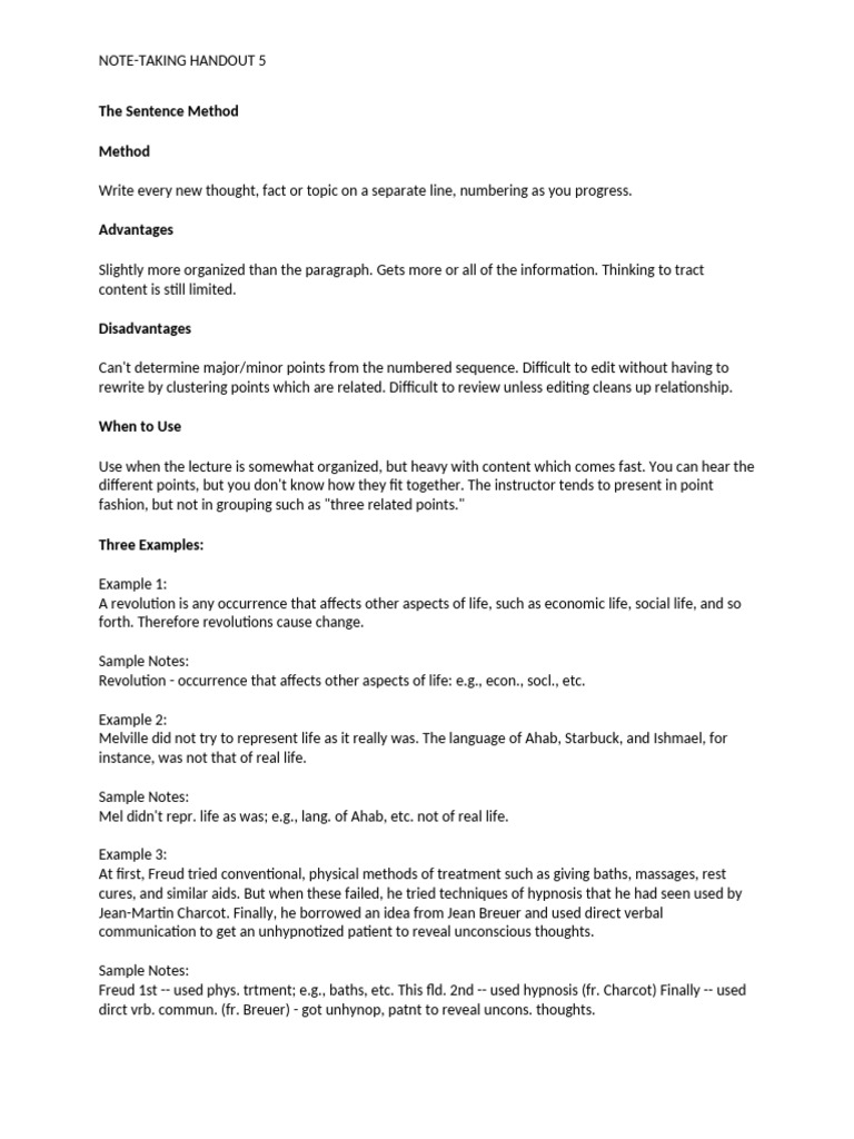 The Sentence Method | PDF