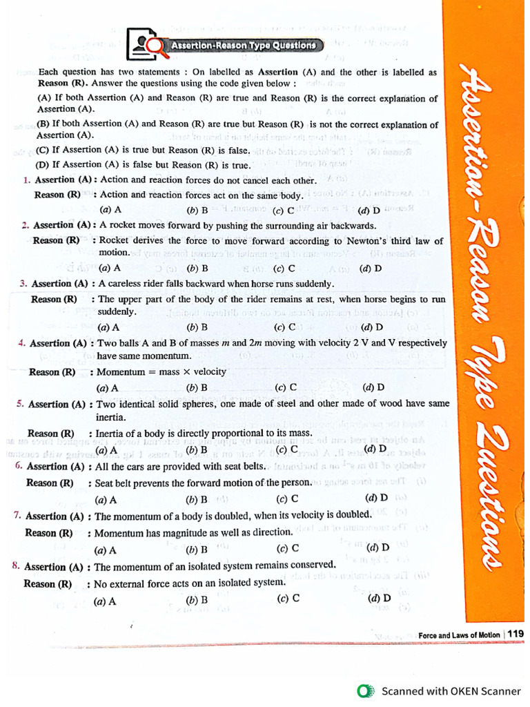 Assertion - Reason Type Questions | PDF