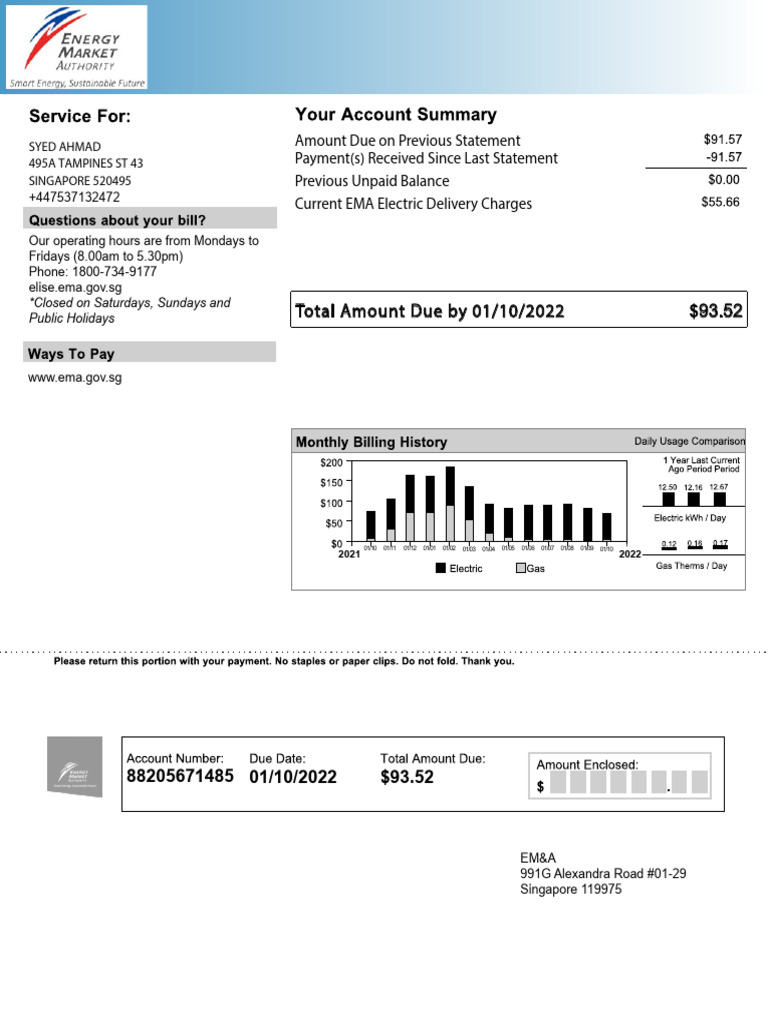 Utility Bill Singapur | PDF