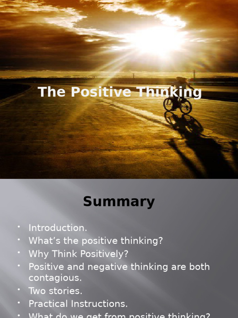 The Positive Thinking | PDF | Thought | Feeling