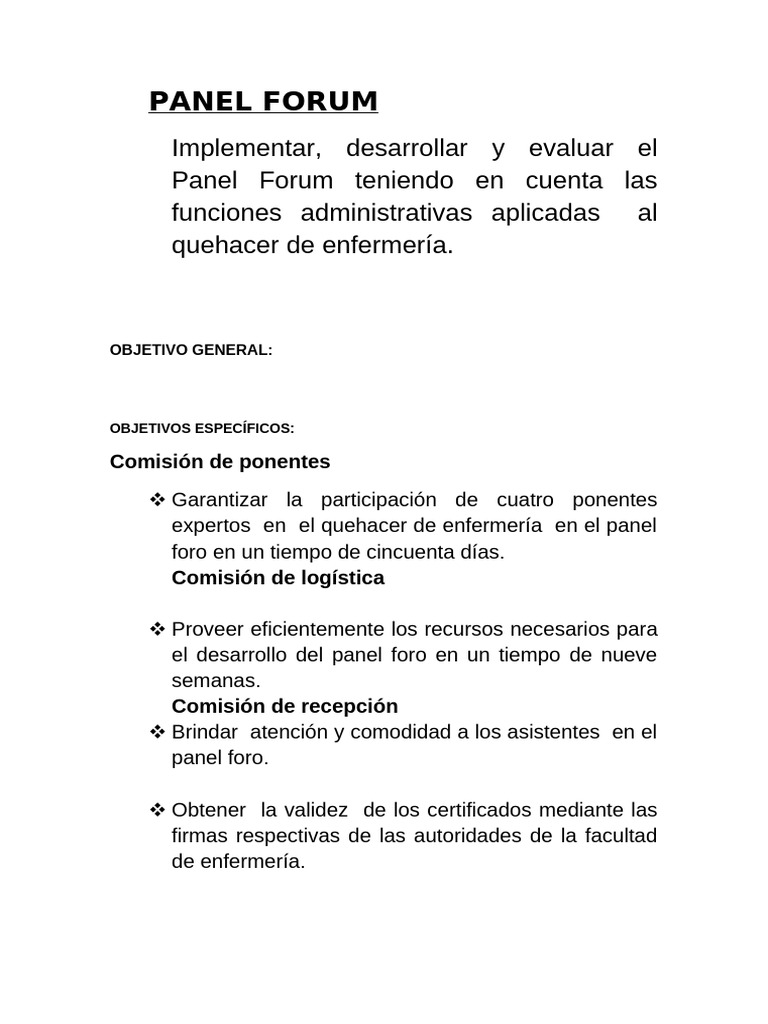 Panel Forum: Desarrollo en Enfermería | PDF