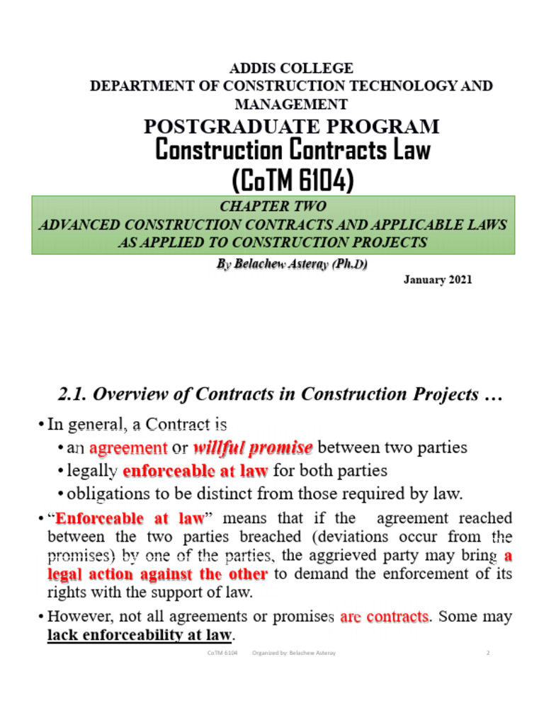 Advanced Construction Contracts Overview | PDF | Construction ...