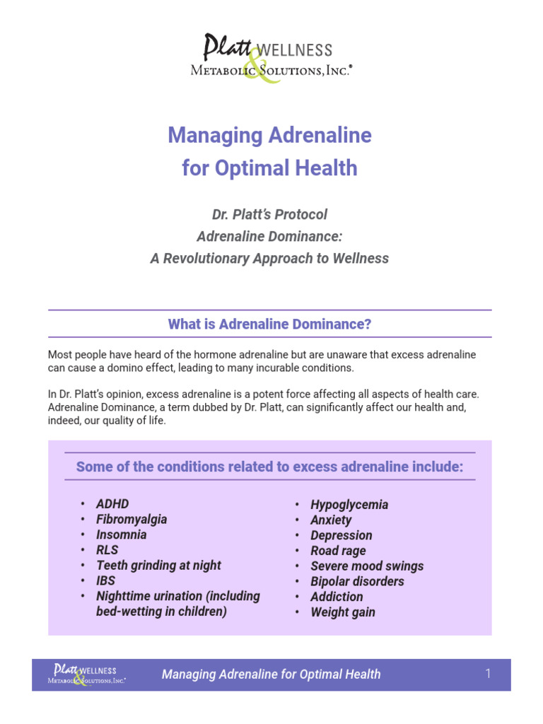 Managing Adrenaline for Health | PDF | Cortisol | Adrenal Gland