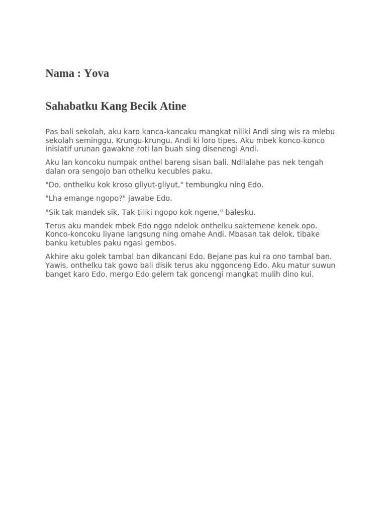 Cerkak Bahasa Jawa | PDF