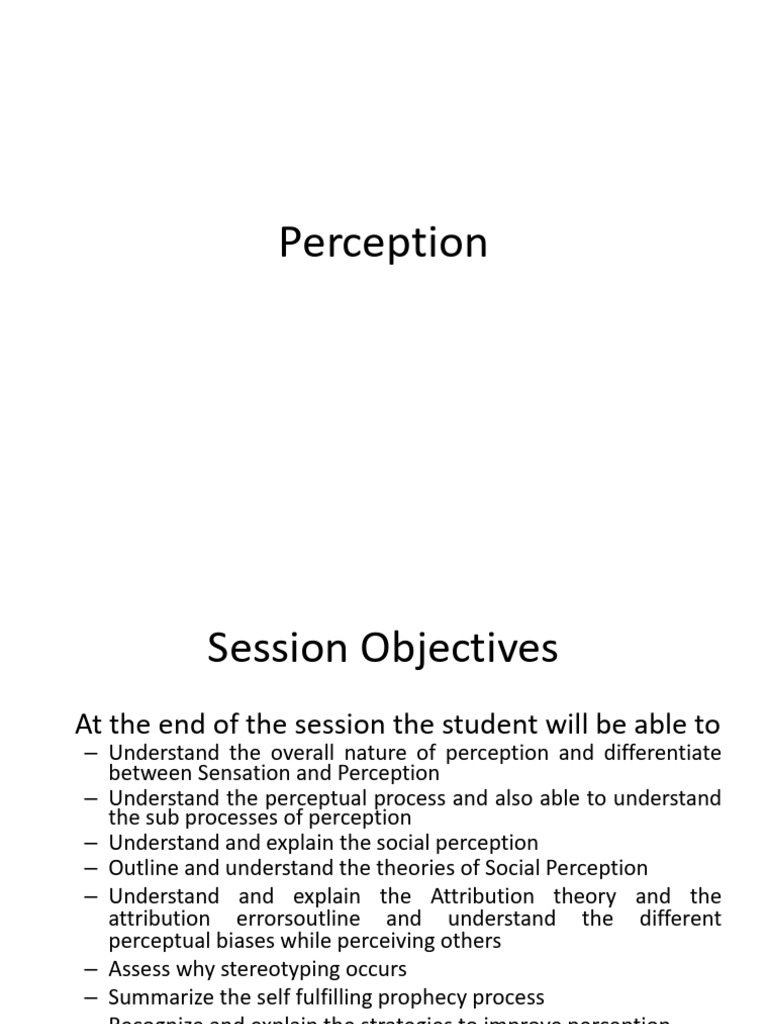 Perception | PDF | Perception | Senses