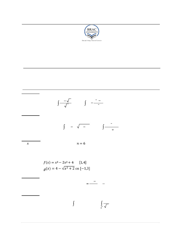 Assignment 01 | PDF | Integral | Mathematical Analysis
