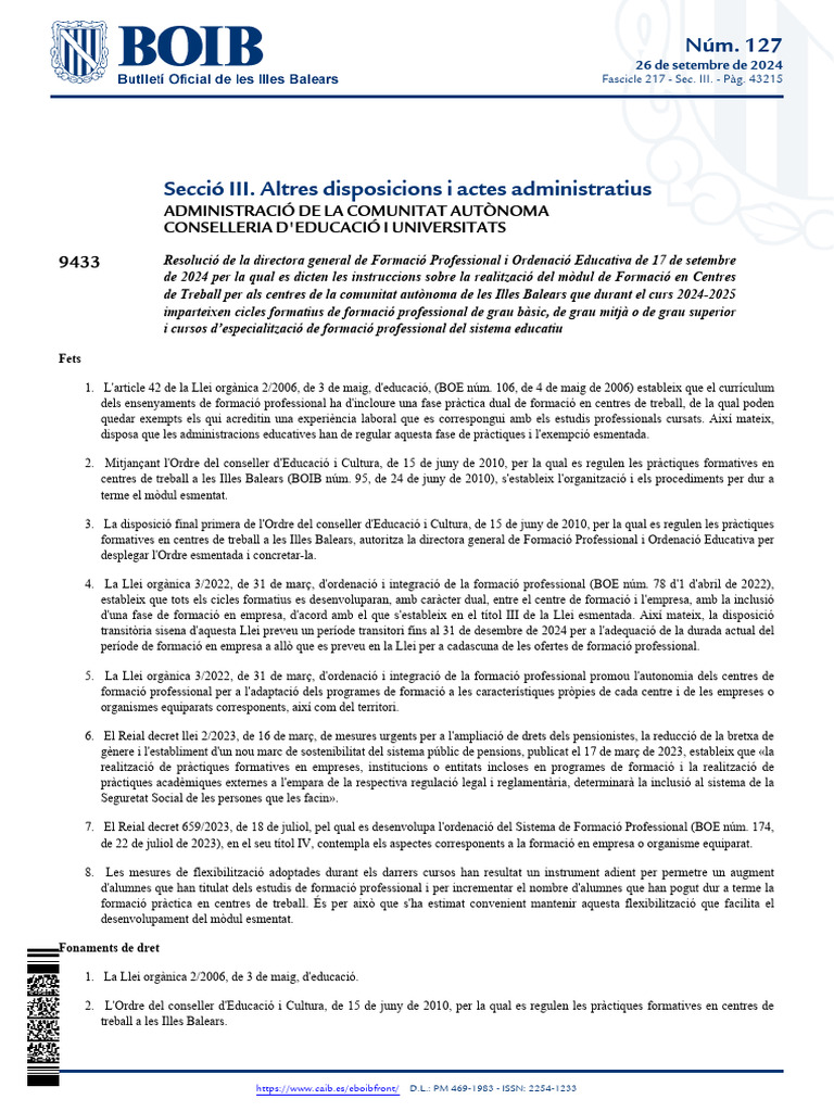 Instruccions FCT 24 - 25 | PDF