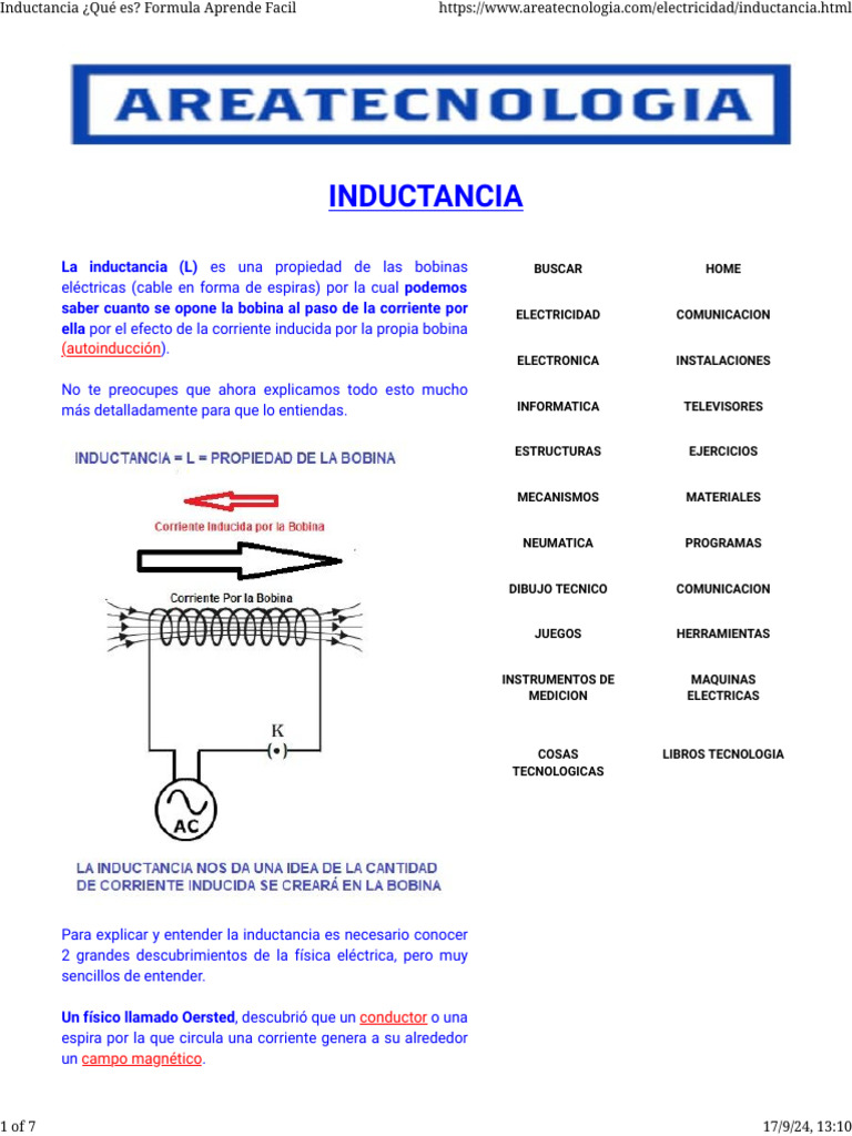 Inductancia ¿Qué Es - Formula Aprende Facil | PDF | Inductor | Inductancia