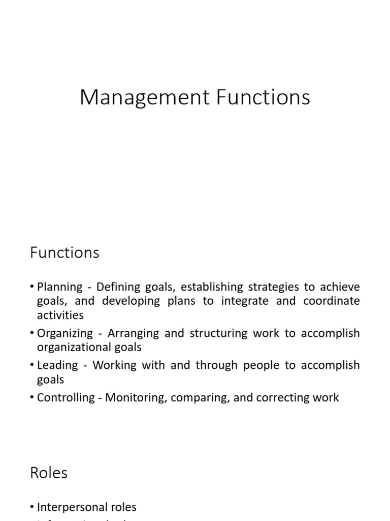 Management Functions | PDF | Leadership | Industrial And Organizational Psychology
