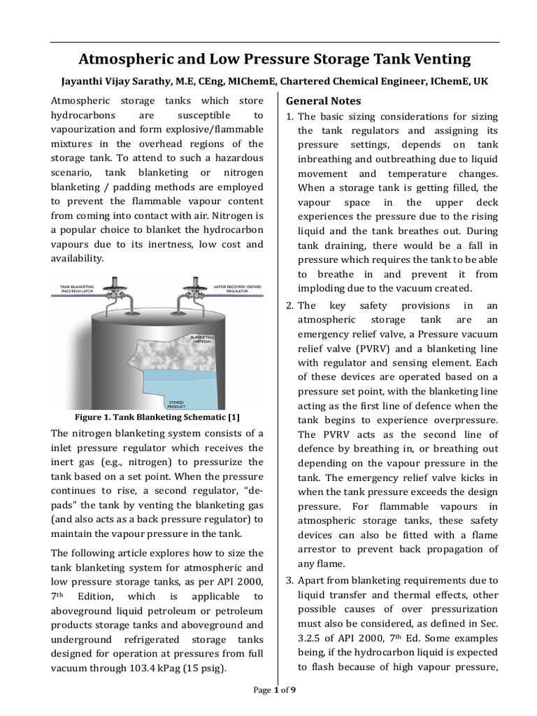 Storage Tank Venting - API 2000, 7th Edition | PDF | Pressure | Vacuum