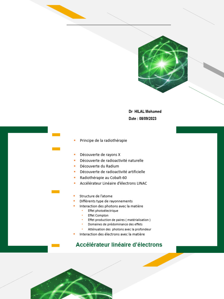 Accélérateur Linéaire en Radiothérapie | PDF | Électron | Photon