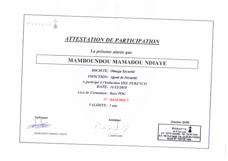 Habilitation Perenco | PDF