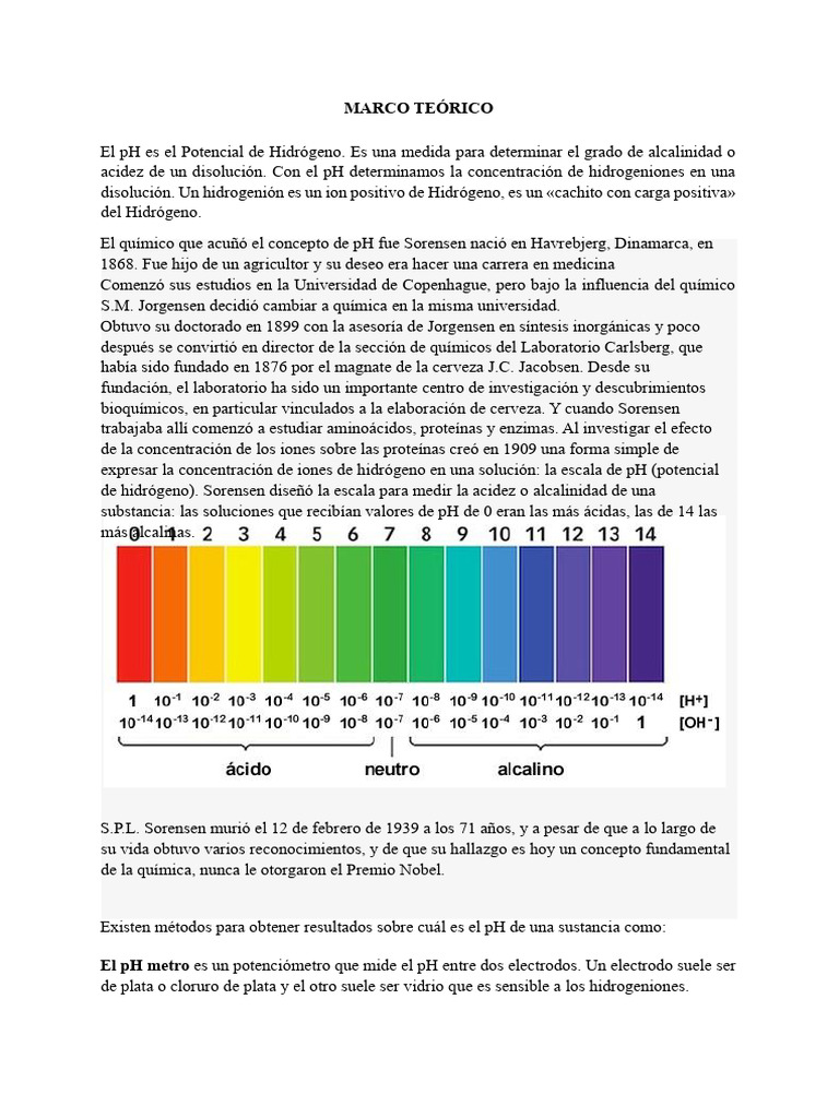 marco teorico p PH | PDF | Ph | Sustancias químicas