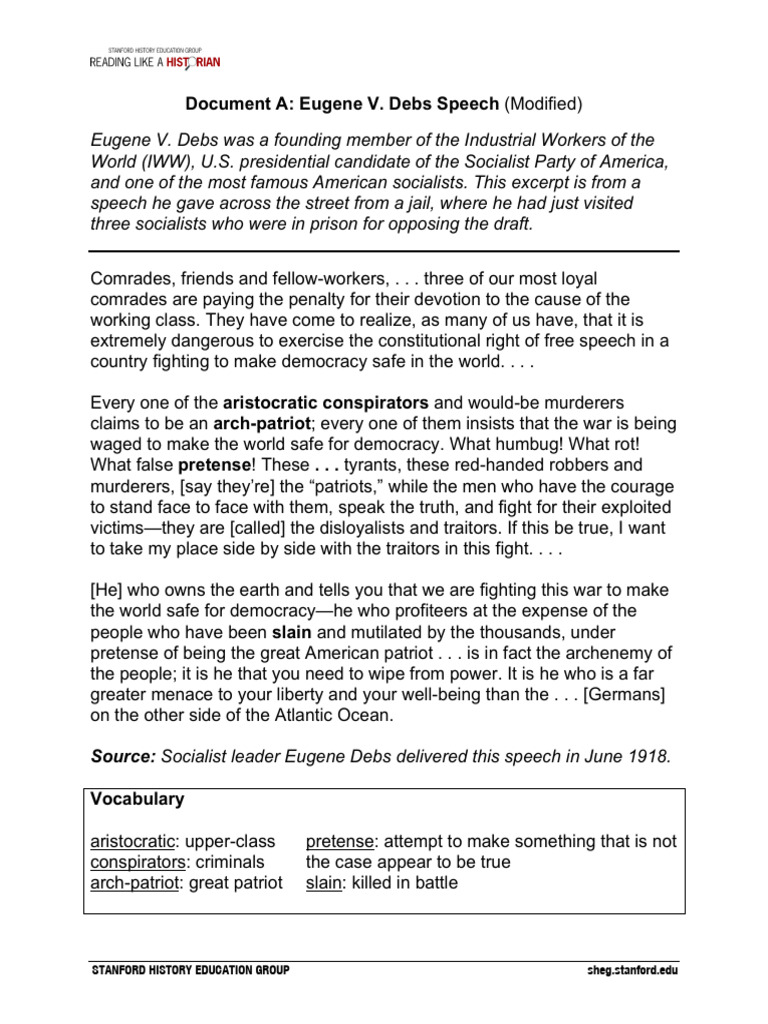 Sedition in WWI Student Materials | PDF | Justice | Crime & Violence