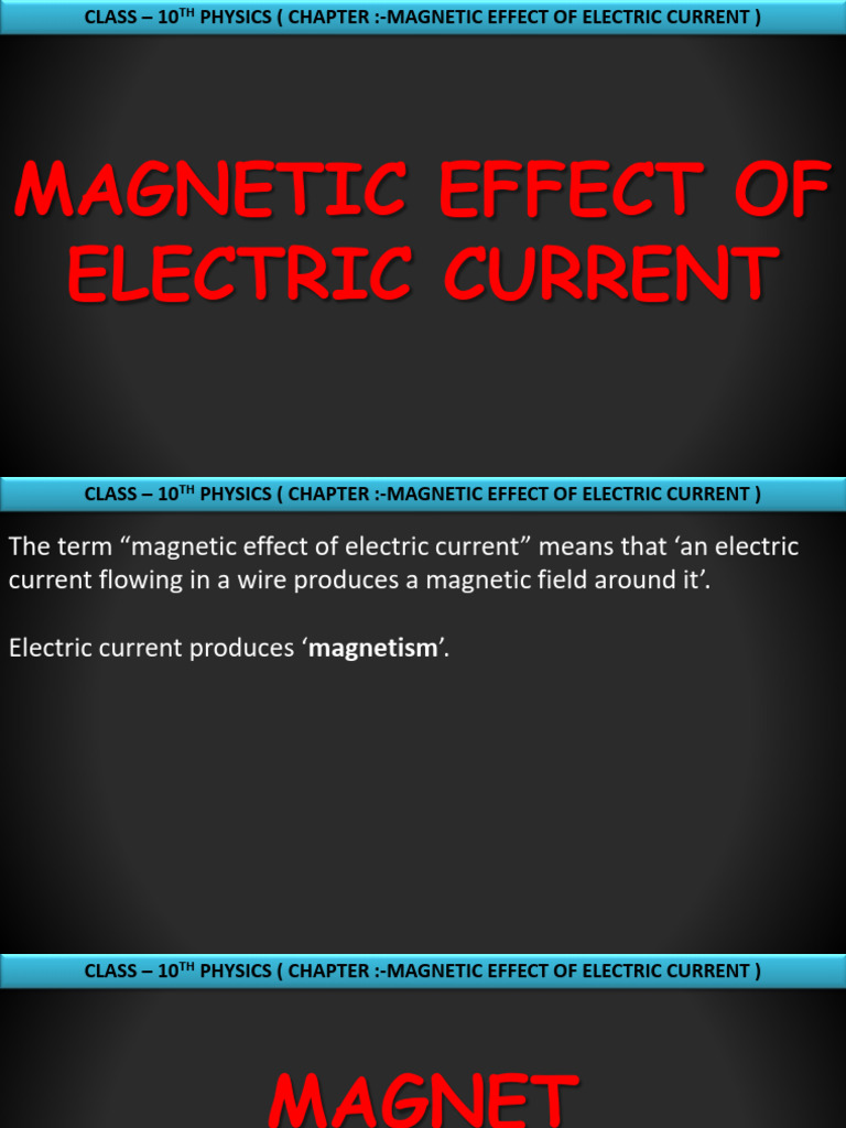 Magnetic Effect of Electric Current | PDF | Magnetic Field | Magnetism