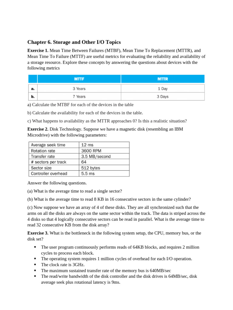 Exercises Chapter 6 | PDF