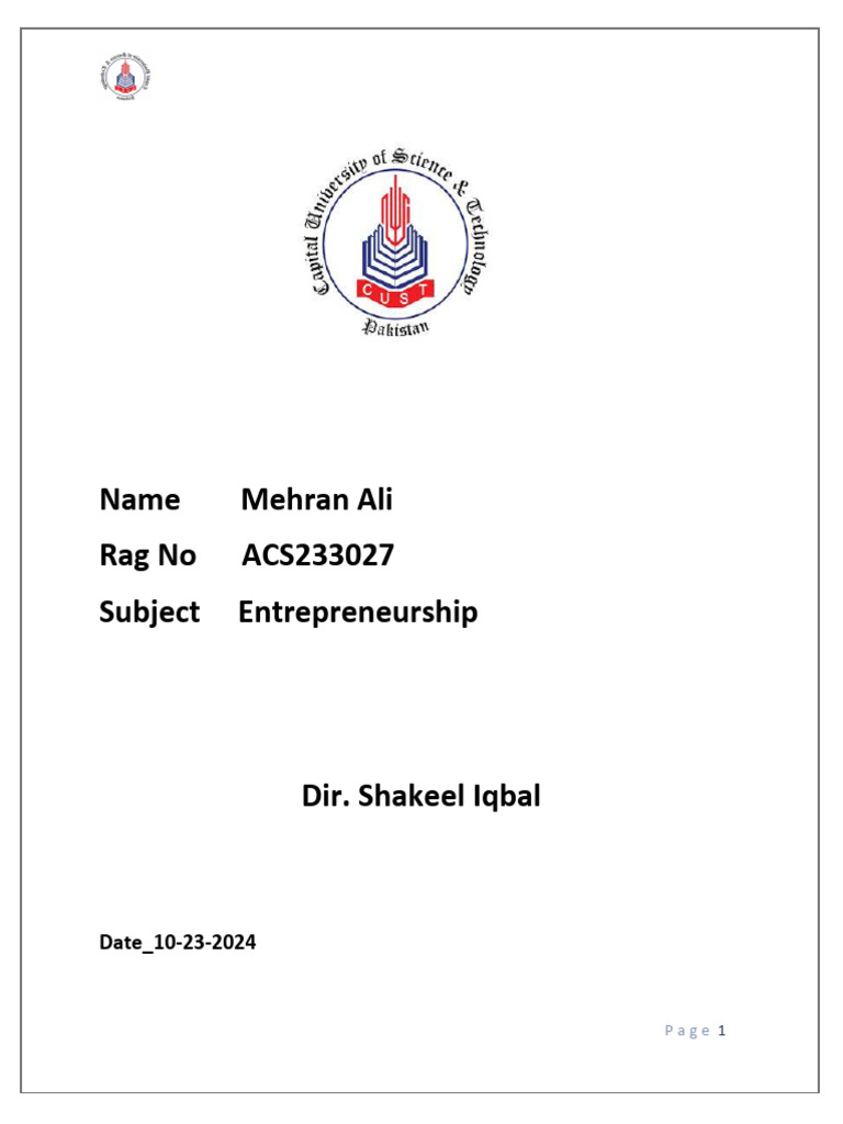 Mehran Ali - ACS233027 | PDF | Brand | Pricing