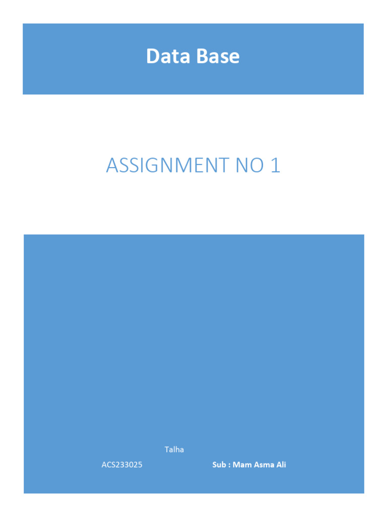 ACS233025 M Talha | PDF | Databases | Relational Database