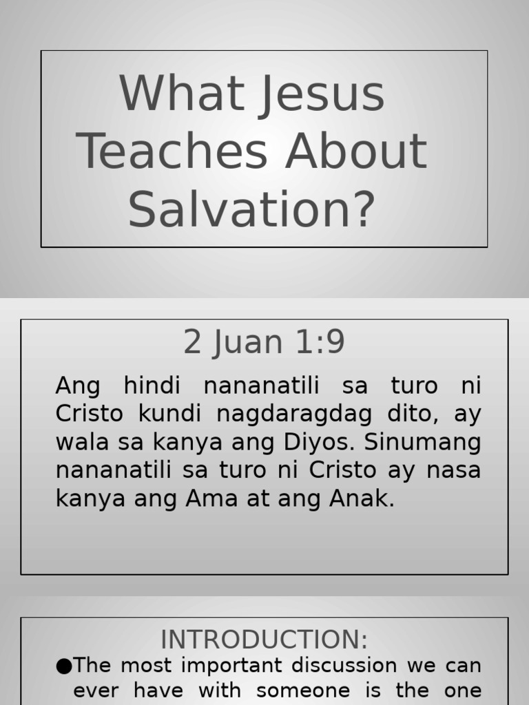 What Jesus Teaches About Salvation | PDF | Salvation | Baptism