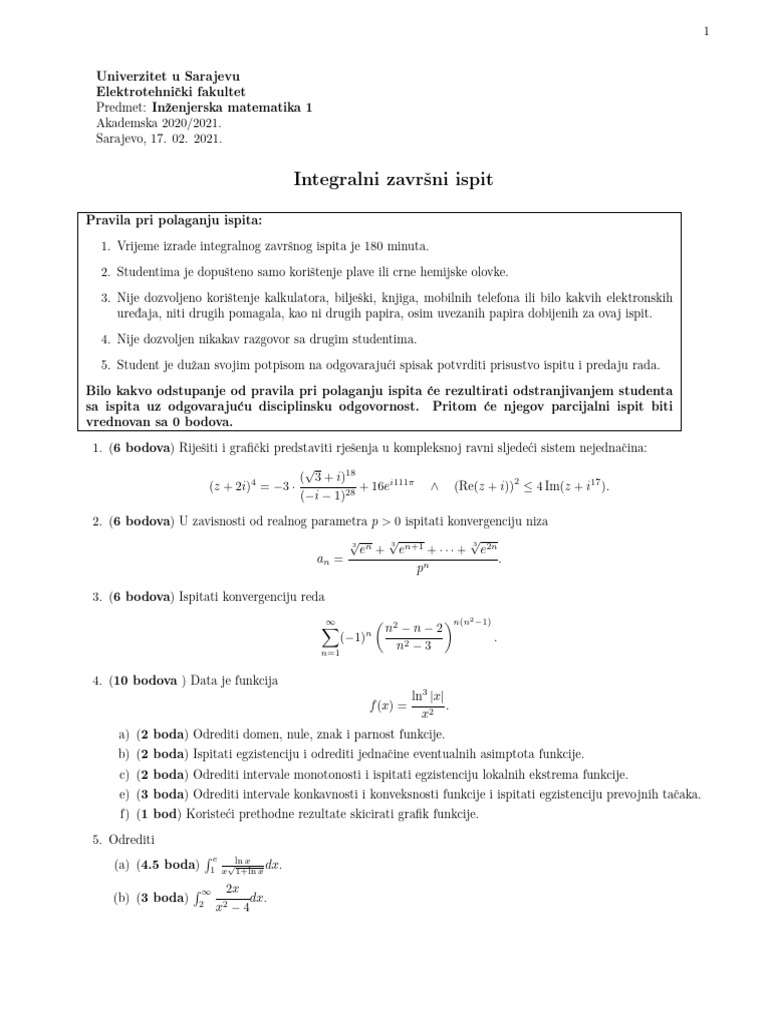 Integralni Ispit 17.02.2021 | PDF
