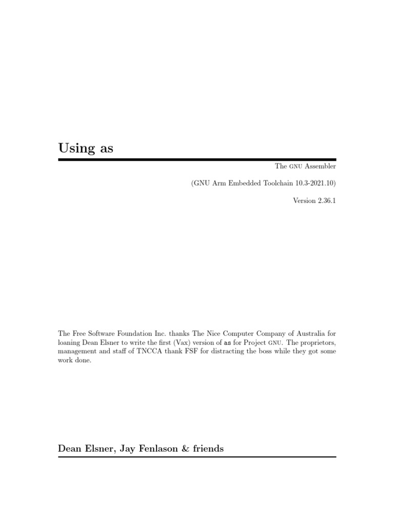 Using The As Tool in The GNU Arm Embedded Toolchain | PDF | Gnu | Free ...