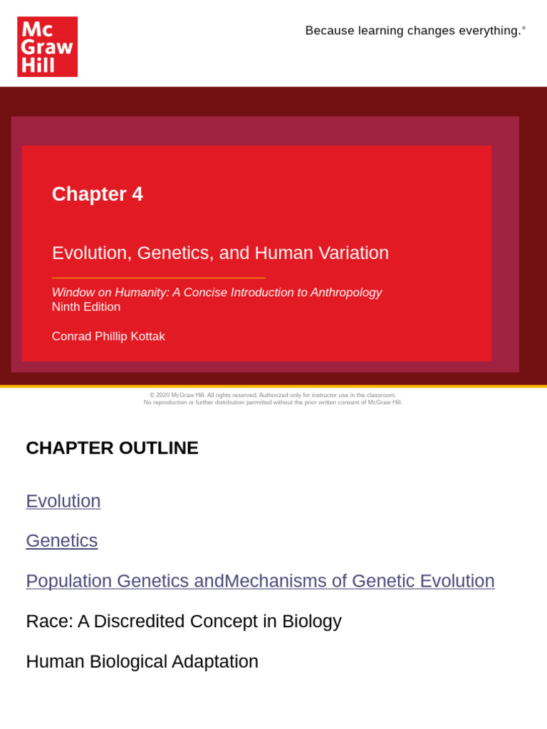 Kottakwindow9 PPT Ch04 Accessible | PDF | Natural Selection | Genotype