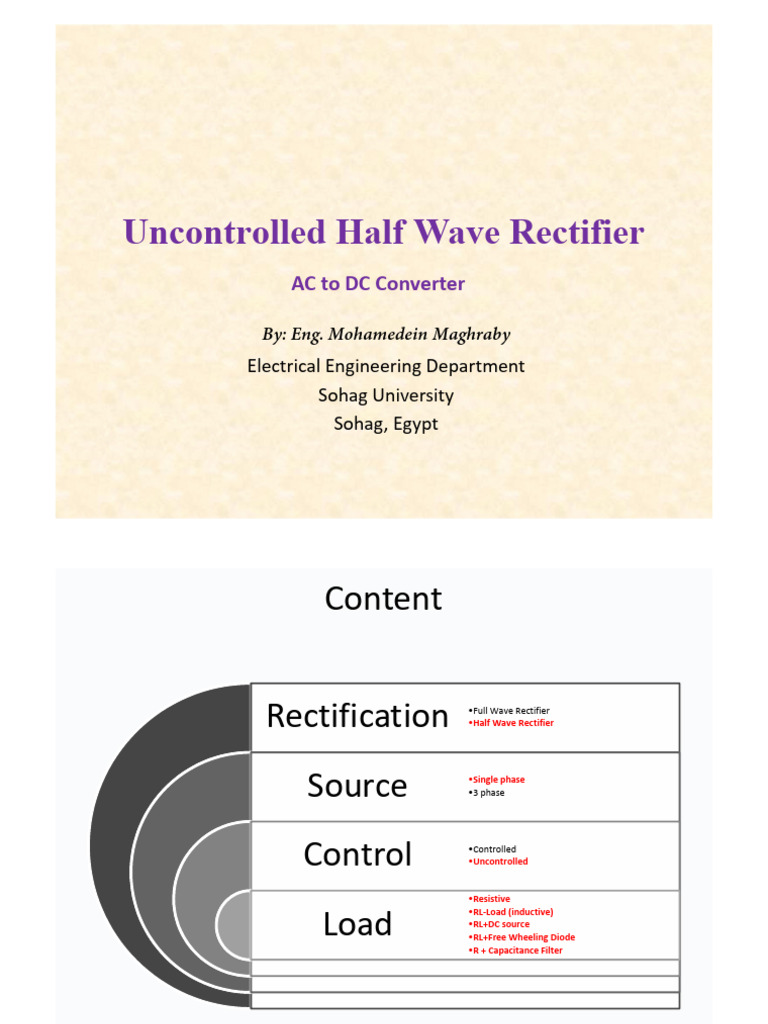 1.1-Half Wave Rectifier (Uncontrolled) | PDF | Rectifier | Direct Current