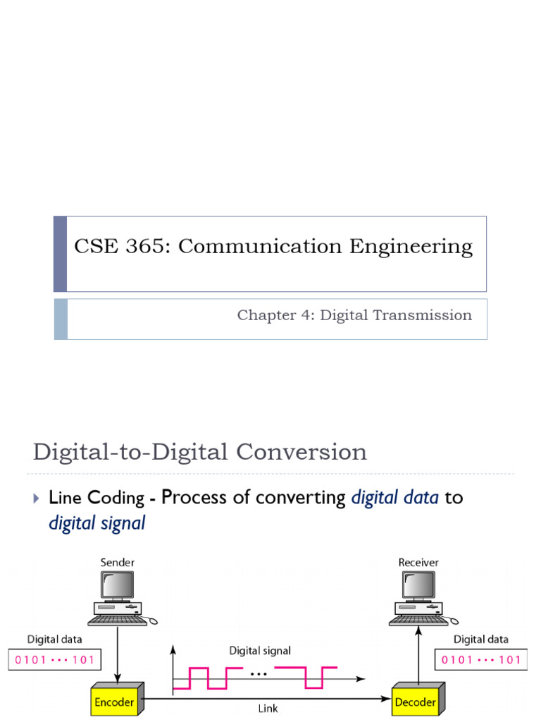 Chapter 4 - Digital Transmission | PDF | Encodings | Signal Processing