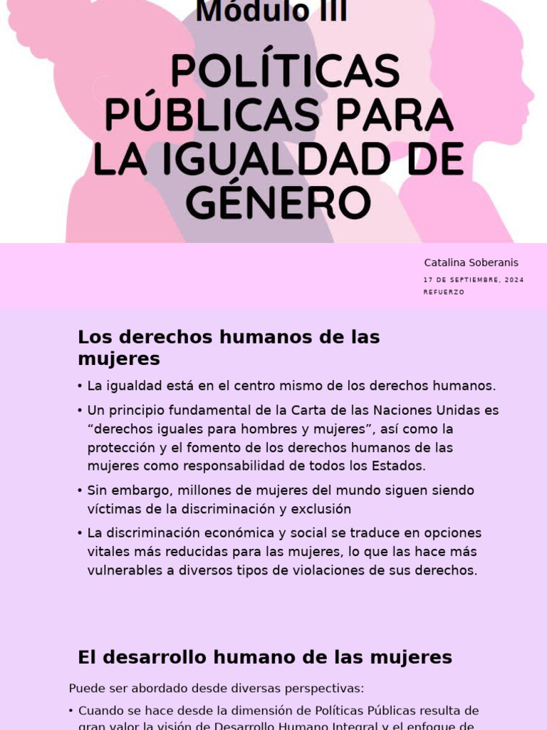 Politicas Publicas para la Igualdad de Género | PDF | Derechos humanos | Igualdad de género